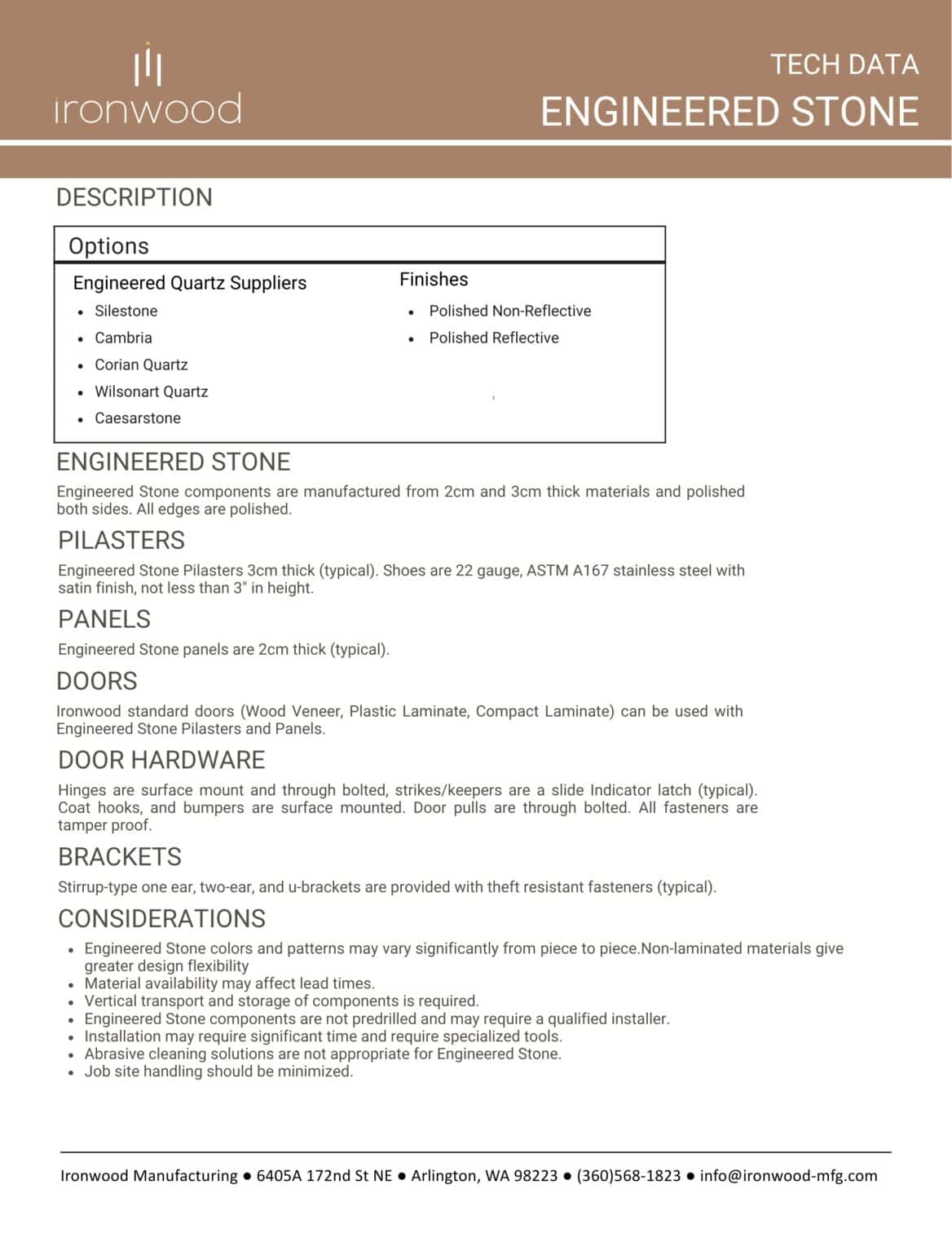 Engineered Stone Partitions Technical Data | Premium Finishes ...